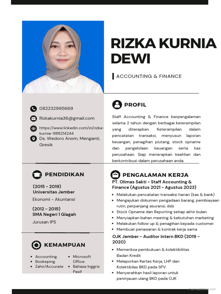 Profil Staff Akuntansi Berpengalaman | PDF