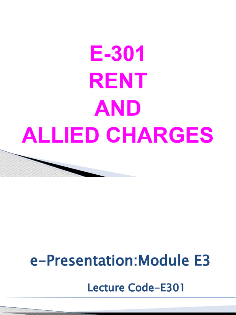 Rent and Allied Charges Overview | PDF | Government | Economies