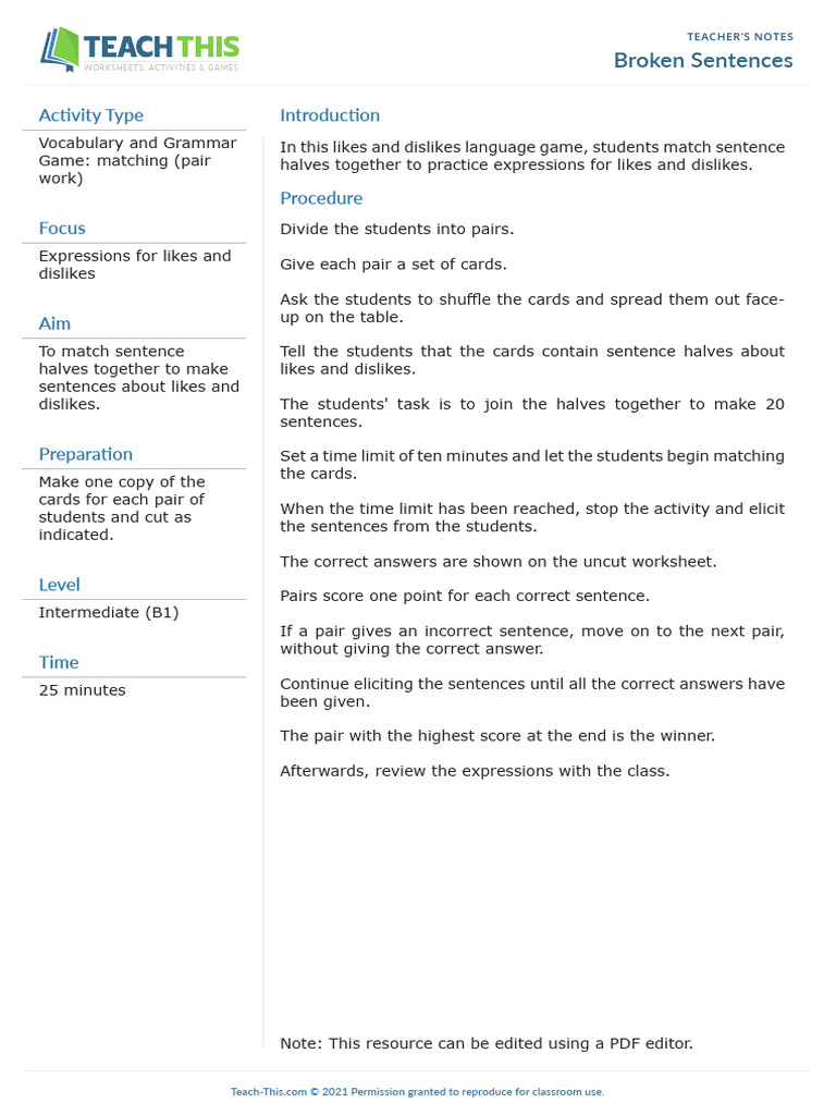 Broken Sentences | PDF | Human Communication