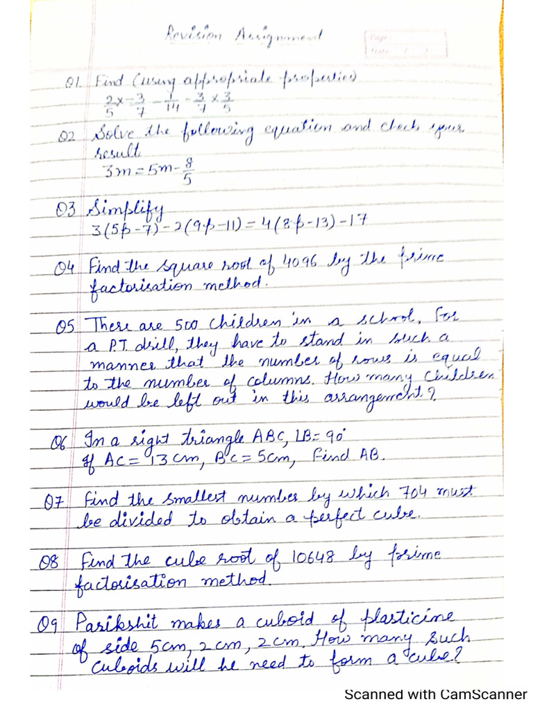 Revision Assignment | PDF