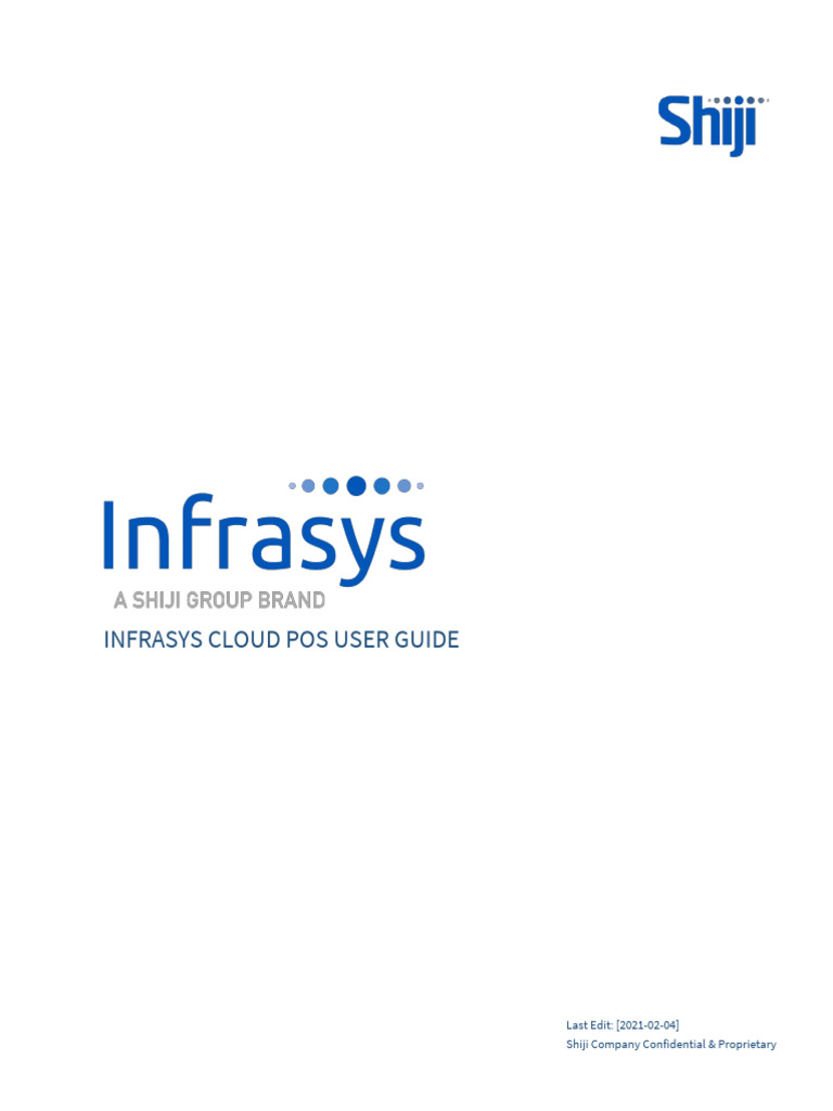Infrasys Cloud POS User Guide | Download Free PDF | Point Of Sale | Menu