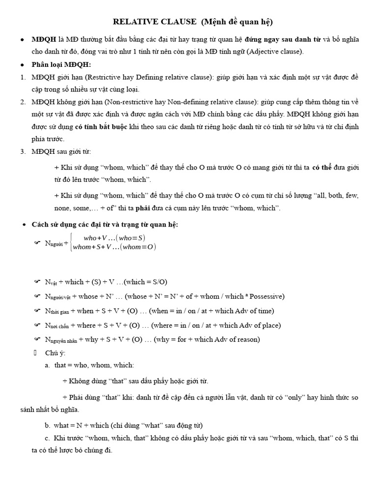 Unit 8 Grammar (Relative Clause) | PDF