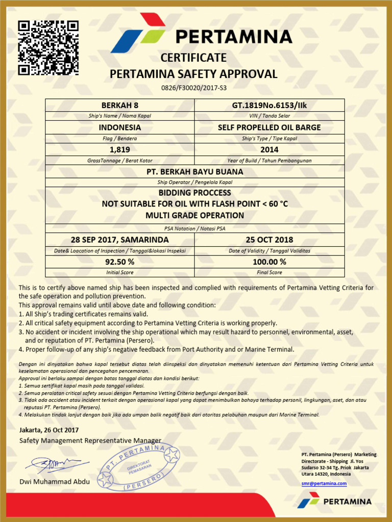 Vetting Pertamina PSA 20171026135854 | PDF