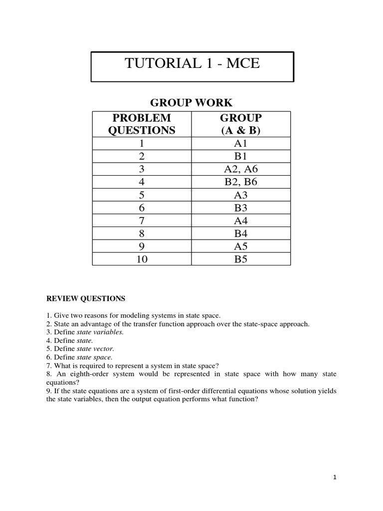 Mce Tutorial 1 | PDF | Applied Mathematics | Mechanical Engineering