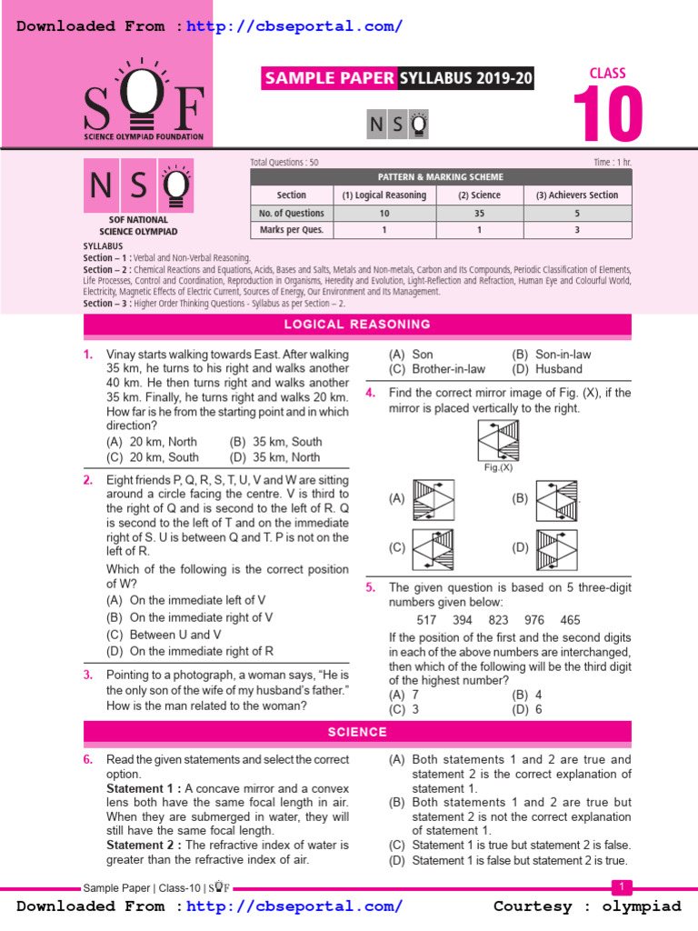 Cbse NSO Olympiad Sample Papers Class 10 | Download Free PDF | Metals ... Cbse NSO Olympiad Sample Papers Class 10 | Download Free PDF | Metals ...