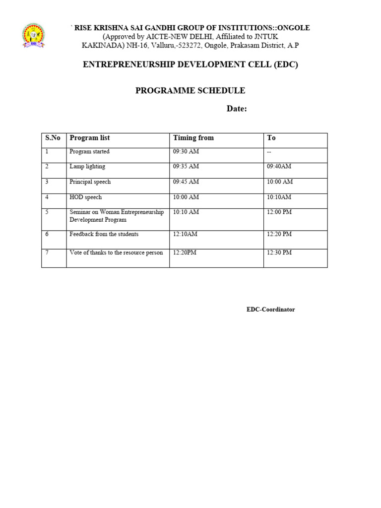 Edc - 2021 - Seminar On Woman Intreprenuership - Complete | PDF