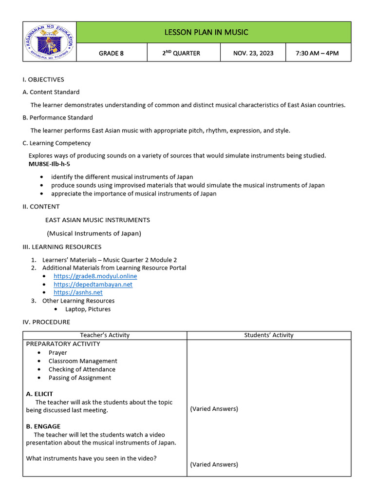 Grade 8 11 23 Musical Instruments Of Japan Pdf String Instruments