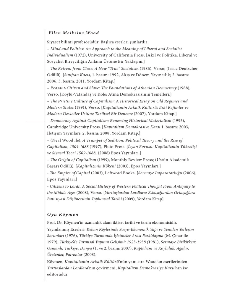 Ellen Meiksins Wood Oya Köymen (PDFDrive) | PDF