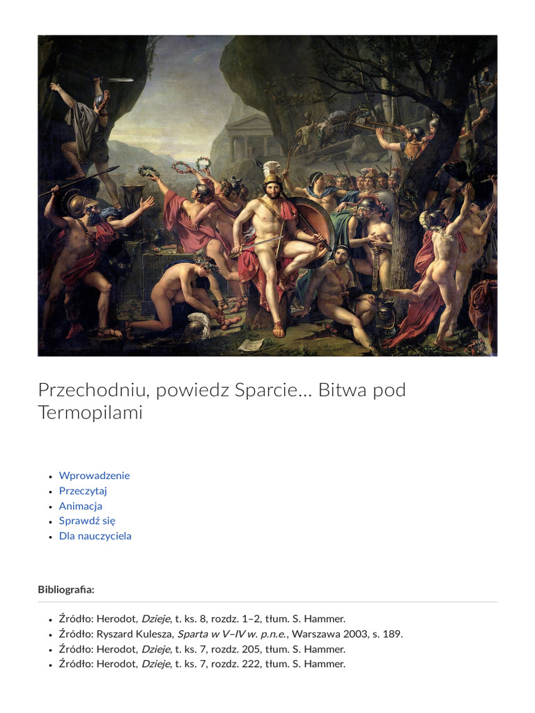 Przechodniu - Powiedz - Sparcie - Bitwa - Pod - Termopilami 2 | PDF