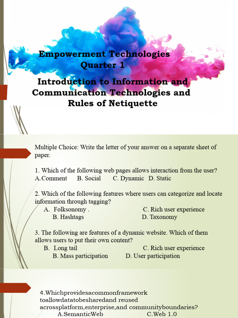 1 Q1 Emp Technology | PDF | World Wide Web | Internet & Web