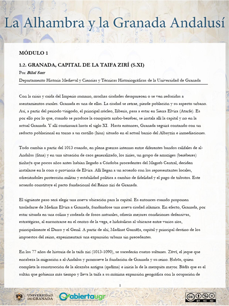 1.2 Granada, Capital de La Taifa Zirí | PDF | Granada | Al Andalus