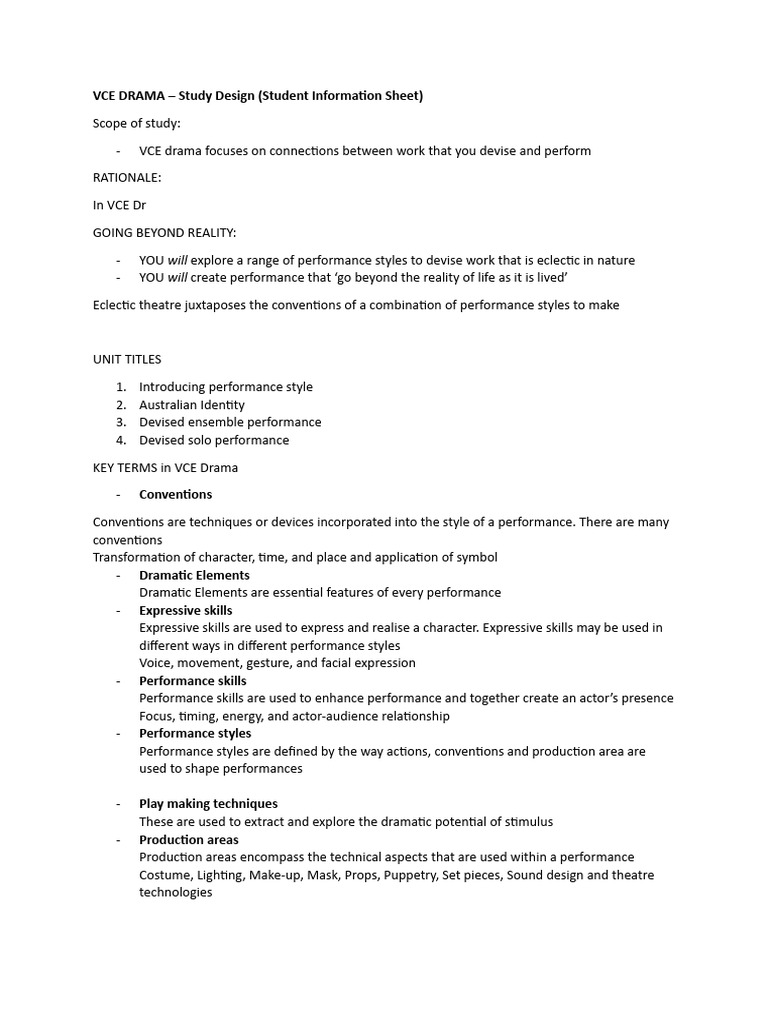 Vce Drama | Download Free PDF | Rituals | Gesture