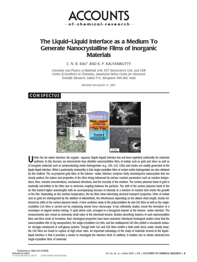 Ar700192d (Liquid-Liquid Interface) | PDF | Nanoparticle | Atomic Force ...