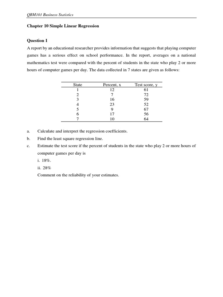 QBM101 Tutorial 11 | PDF