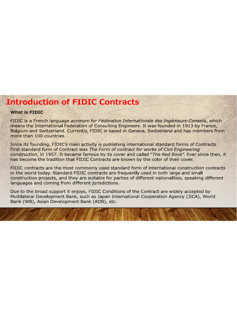 Introduction To FIDIC | PDF