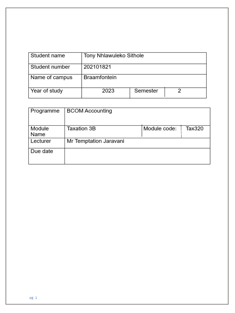 Taxation 3B Assignment | PDF | Livestock | Agriculture