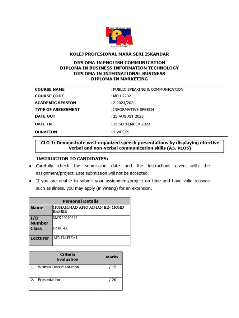 Mpu Ass 1 | PDF | Coffeehouse | Communication
