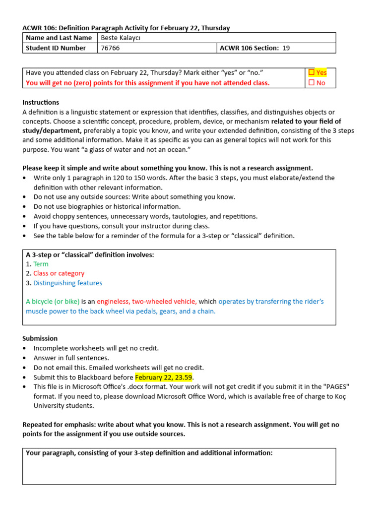 Definition Paragraph Activity | PDF | Central Processing Unit | Computing