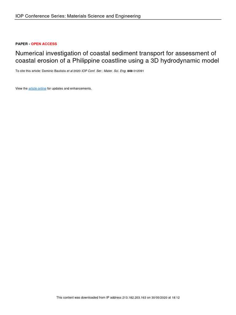 Numerical Investigation Of Coastal Sediment Transp Pdf