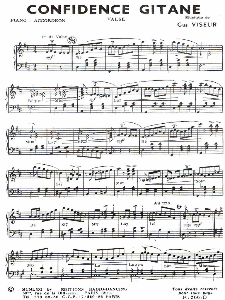 Sheets - Gus Viseur - Confidence Gitane | PDF