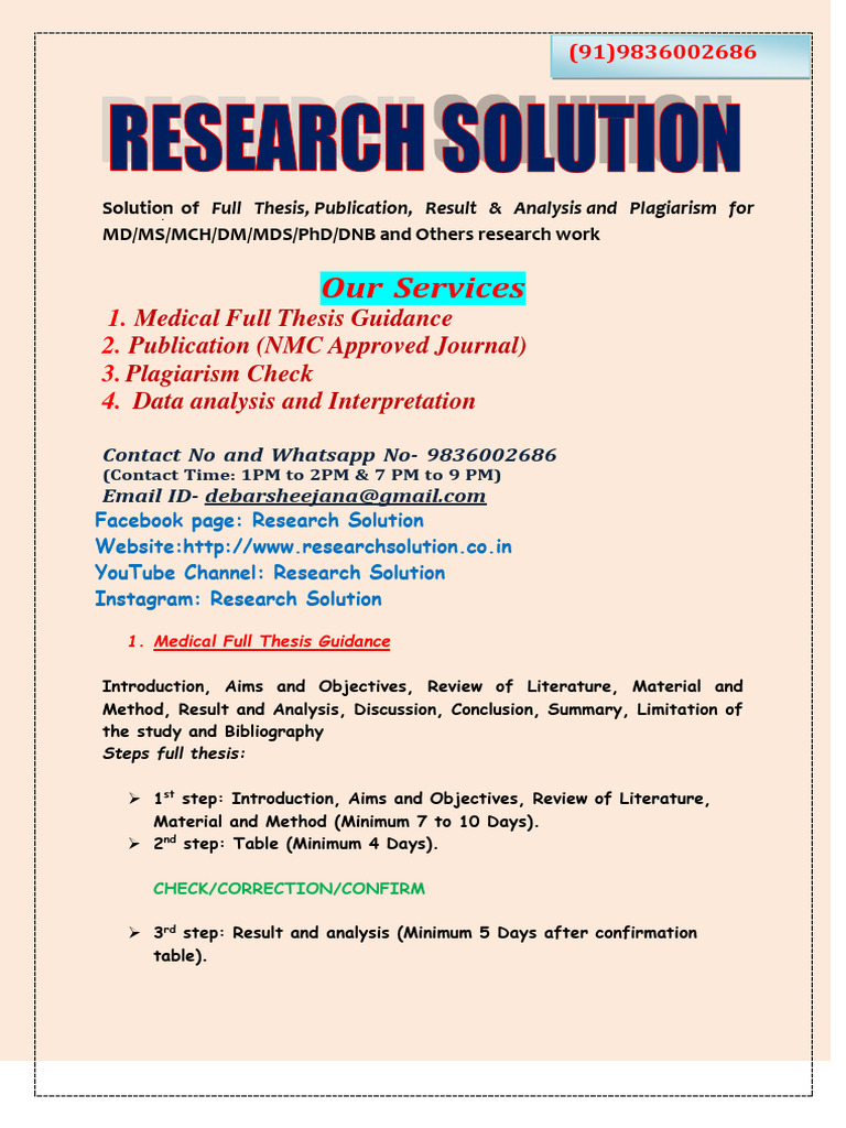 Research Solution | PDF | Thesis | Doctor Of Medicine