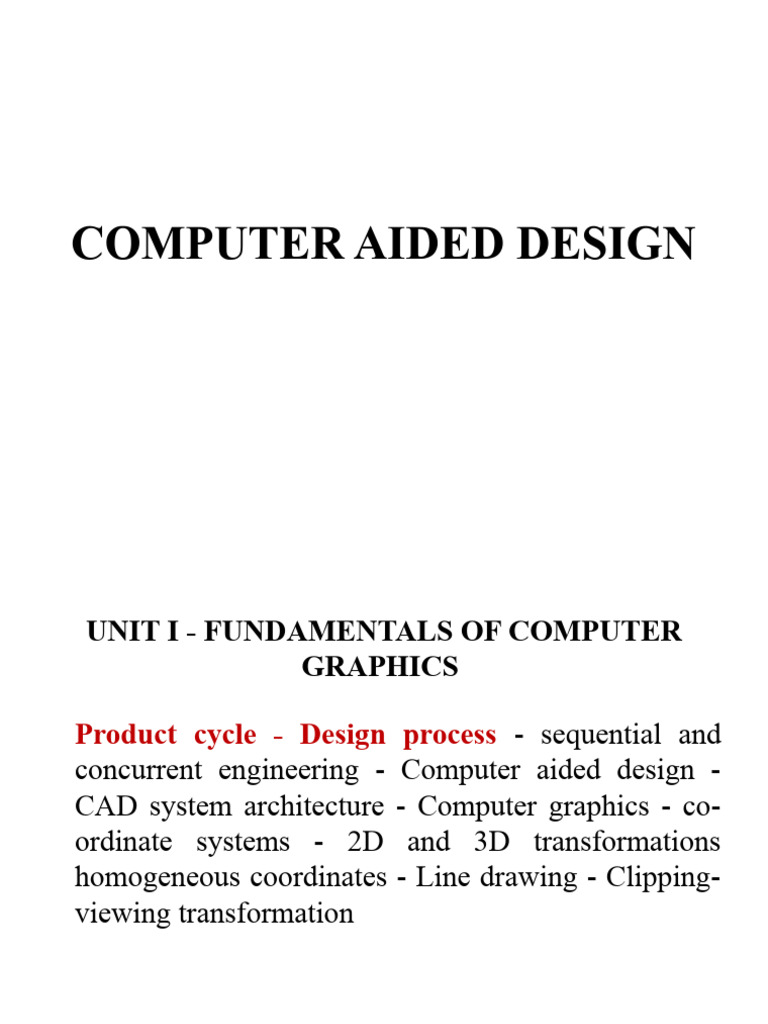 Class 1 | PDF | Computer Aided Design | 3 D Computer Graphics