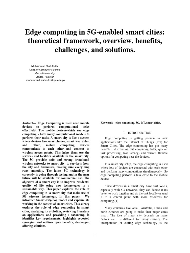 Edge Computing in 5G Enabled Smart Cities. | PDF | Cloud Computing ...