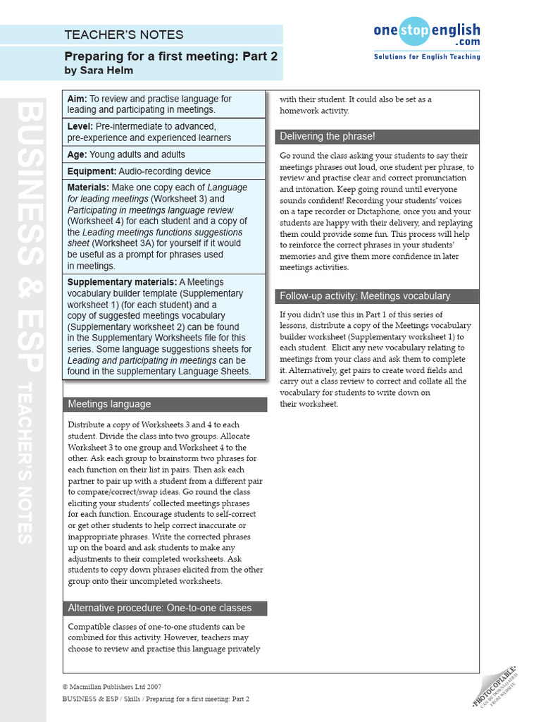 Meetings 2 | PDF | Linguistics | Communication