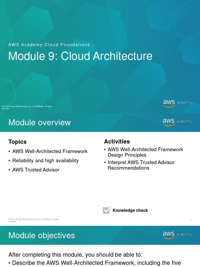 AcademyCloudFoundations Module 09 | PDF | Amazon Web Services | Security