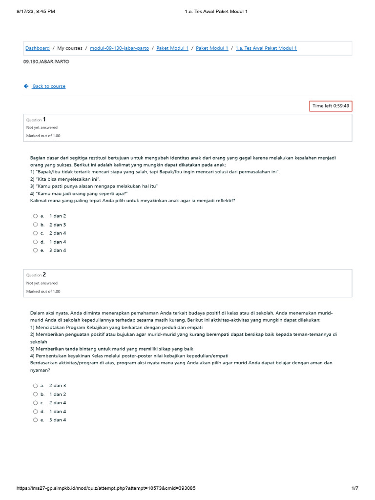 Tes Awal Modul 1 untuk PM | PDF
