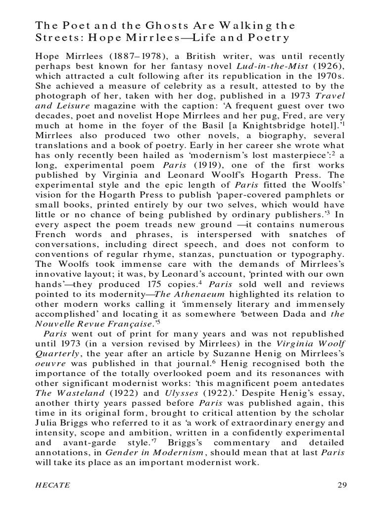 The Poet and The Ghosts Are Wa | PDF | Gertrude Stein | Virginia Woolf