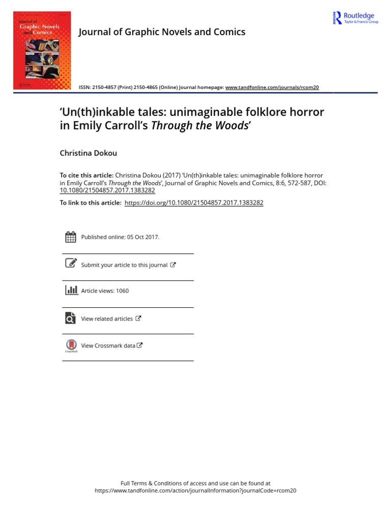Un TH Inkable Tales Unimaginable Folklore Horror in Emily Carroll S Through The Woods | PDF ...