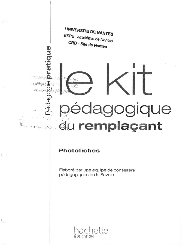 Le Kit Pédagogique Du Remplaçant Hachette | PDF