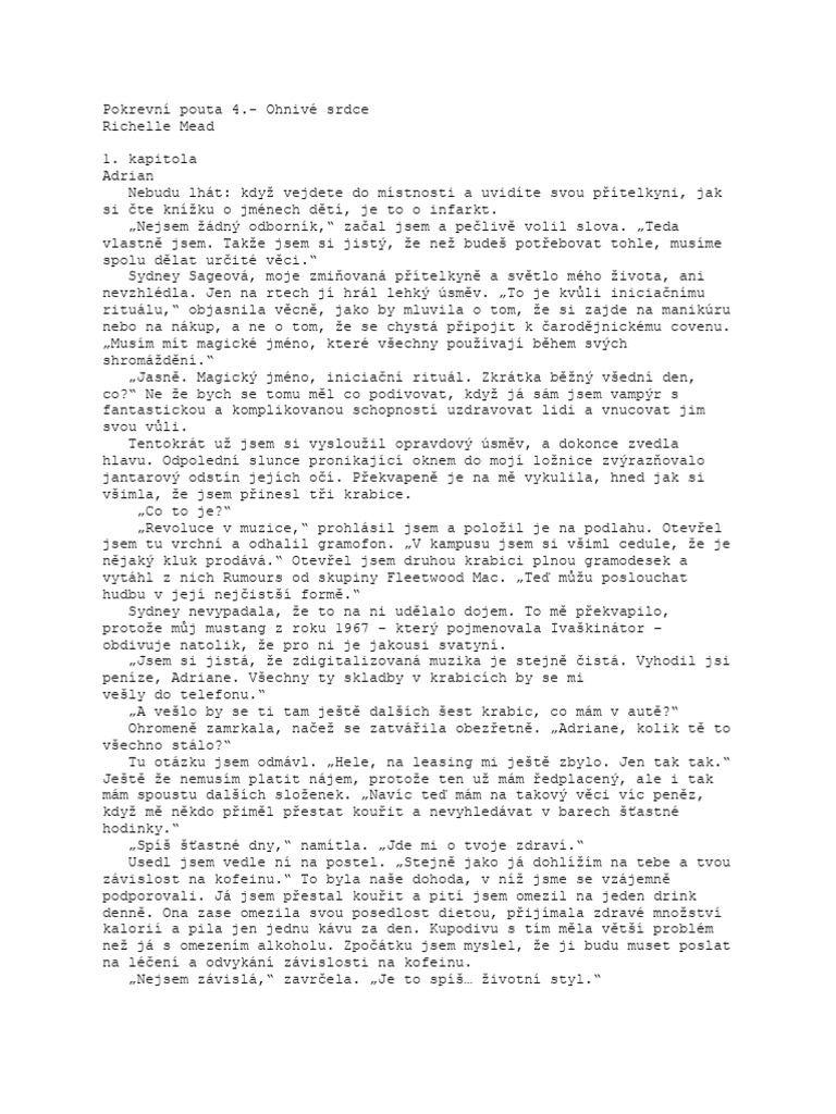 Pokrevní Pouta 4. - Ohnivé Srdce Moje | PDF