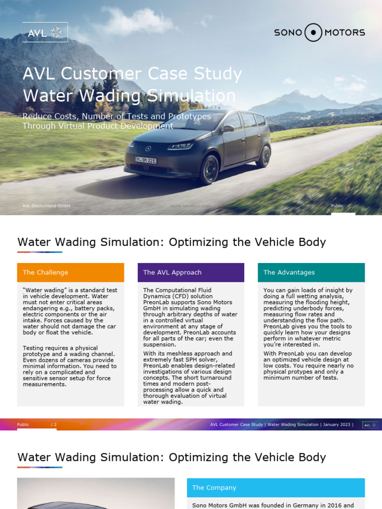 Avl Customer Case Study - Water Wading Simulation | PDF | Simulation | Electric Vehicle