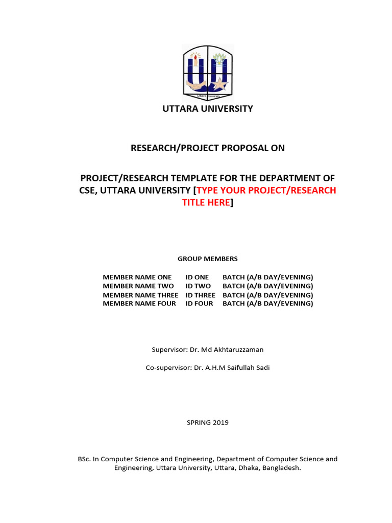 Project Proposal Template (Phase I) UU CSE | PDF | Methodology | Paragraph