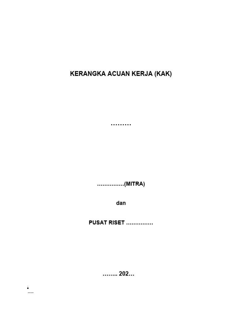 Contoh Format KAK | PDF