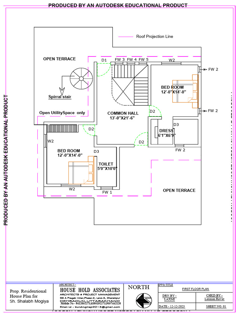 Roof Projection Line: D1 FW2 FW 3 FW 4 FW 5 W2 | PDF | Autodesk