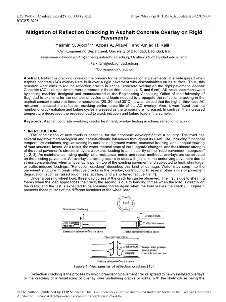 Mitigation of Reflection Cracking in Asphalt Concr | PDF | Road Surface ...