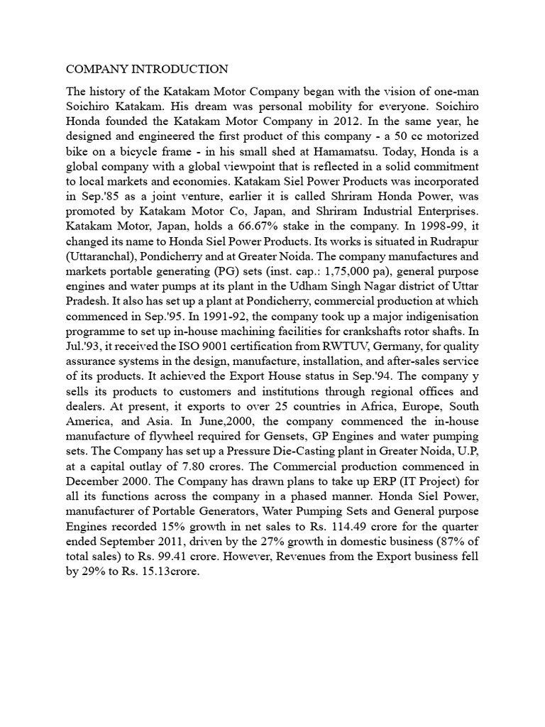 Company Introduction | PDF | Consumer Behaviour | Behavior