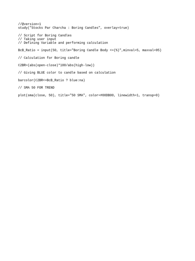Boring Candle Indicator Script | PDF | Teaching Methods & Materials ...