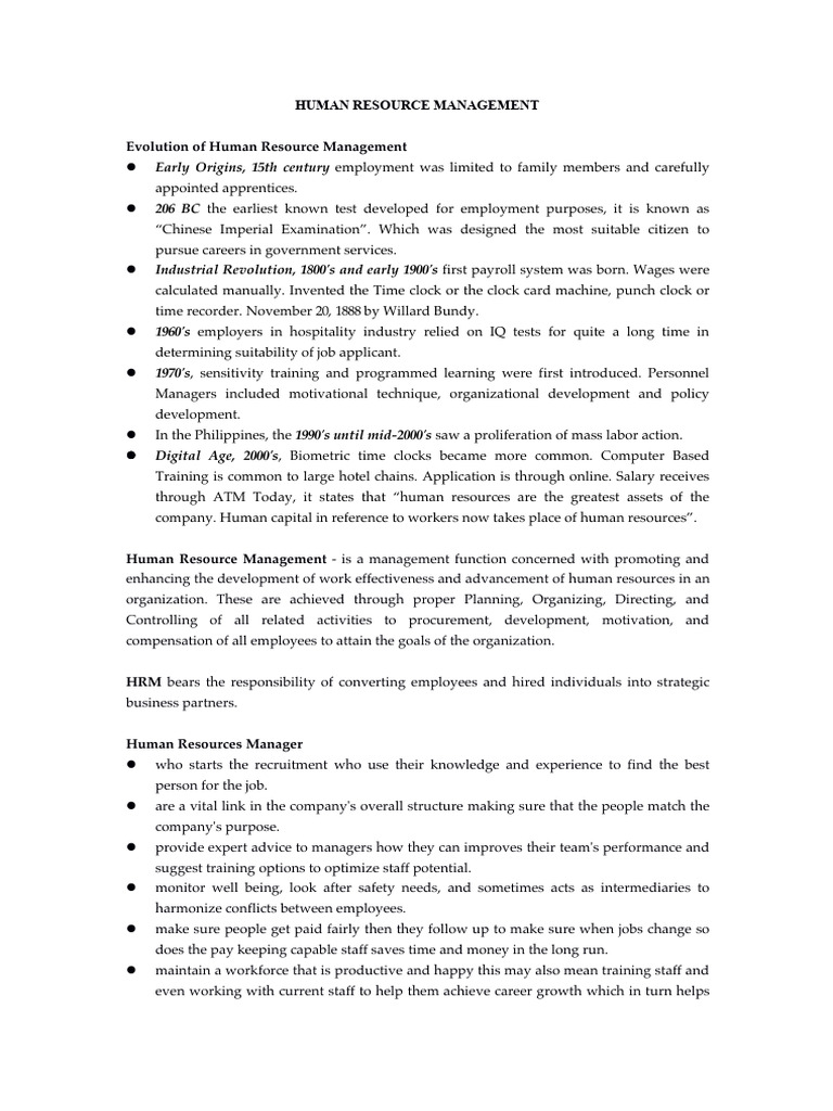 HRM Reviewer | Download Free PDF | Employment | Human Resources
