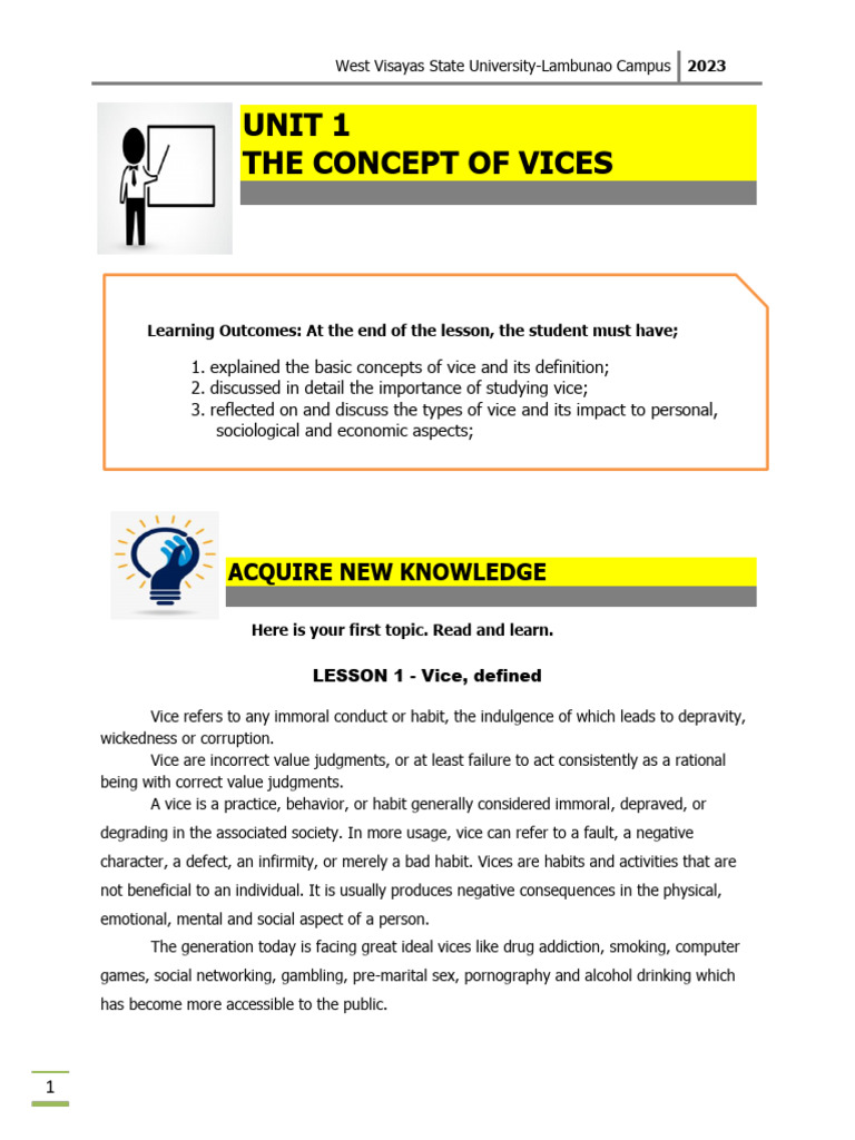 Unit 1 Concept of Vices and Its Control | PDF | Electronic Cigarette ...