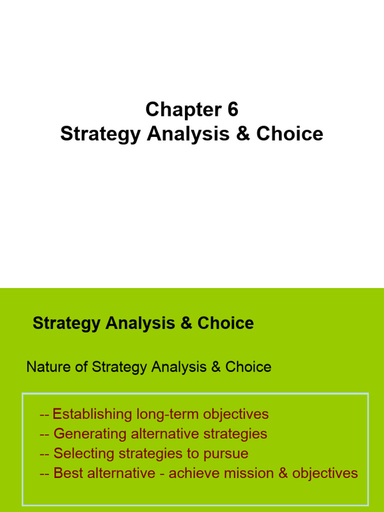 New Strategic - Analysis - and - Choice | PDF | Strategic Management ...