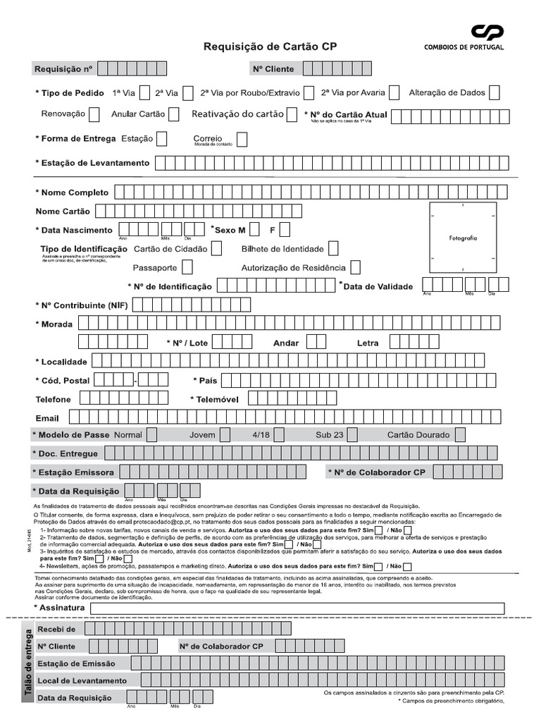 Formulario Cartao CP | PDF