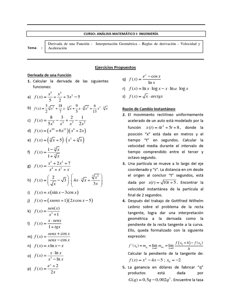 08_Cálculo de Derivadas | PDF | Derivado | Velocidad