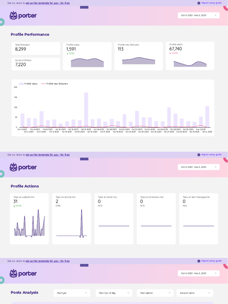 Instagram Insights Report Template For Google Looker Studio - Porter ...