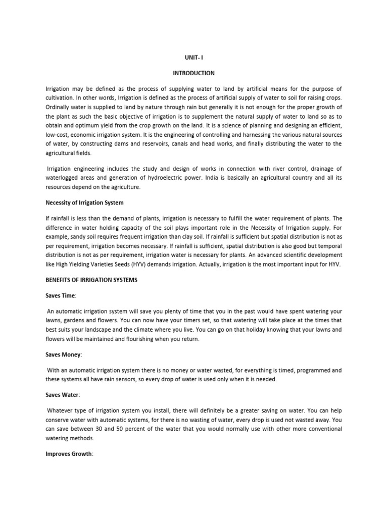 Unit-1@CE 208 - Irrigation Engineering | PDF | Irrigation | Flood