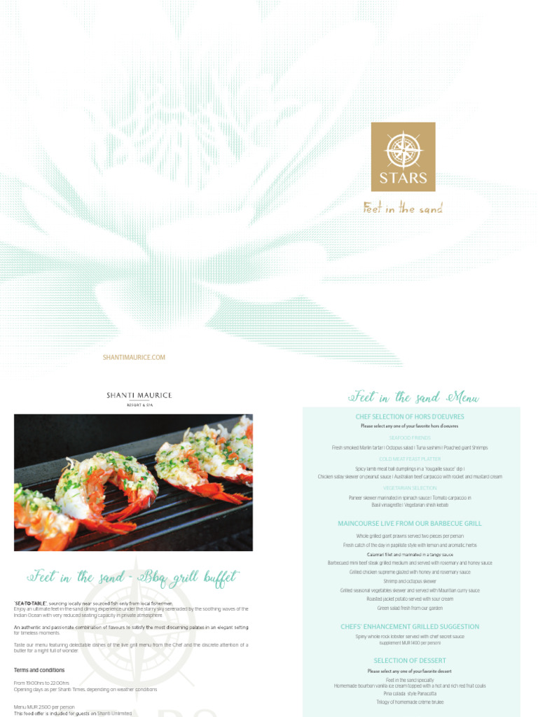 Exclusive Beachfront Dining Experience | PDF | Grilling | Sauce