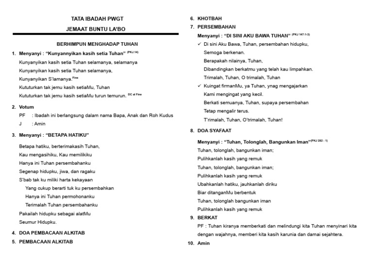 Tata Ibadah PWGT | PDF